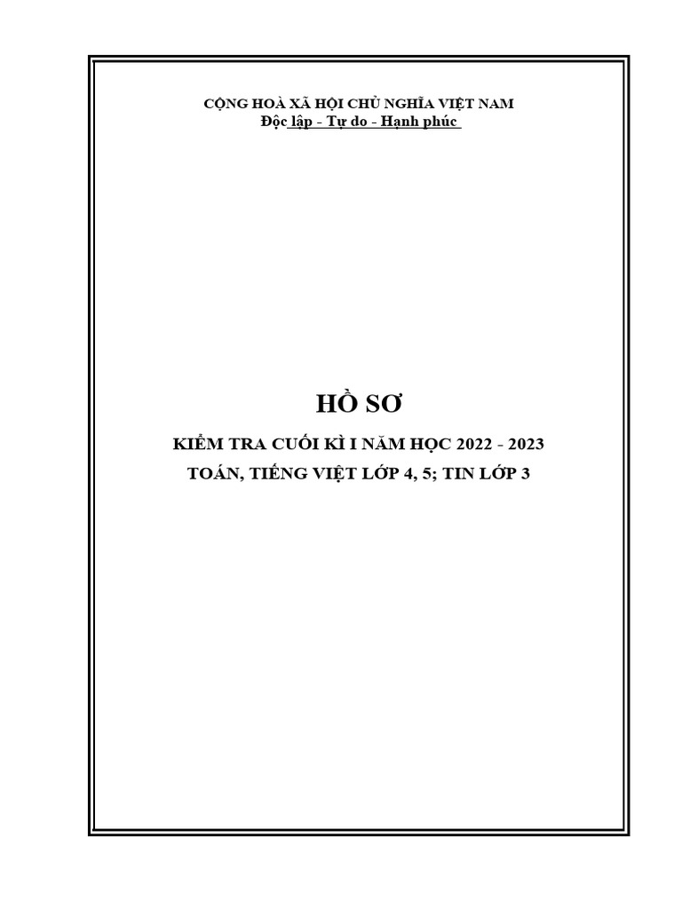 Bien Ban Coi Thi cs1 (TV, Toán 4, 5 Và Tin L P 3) | PDF