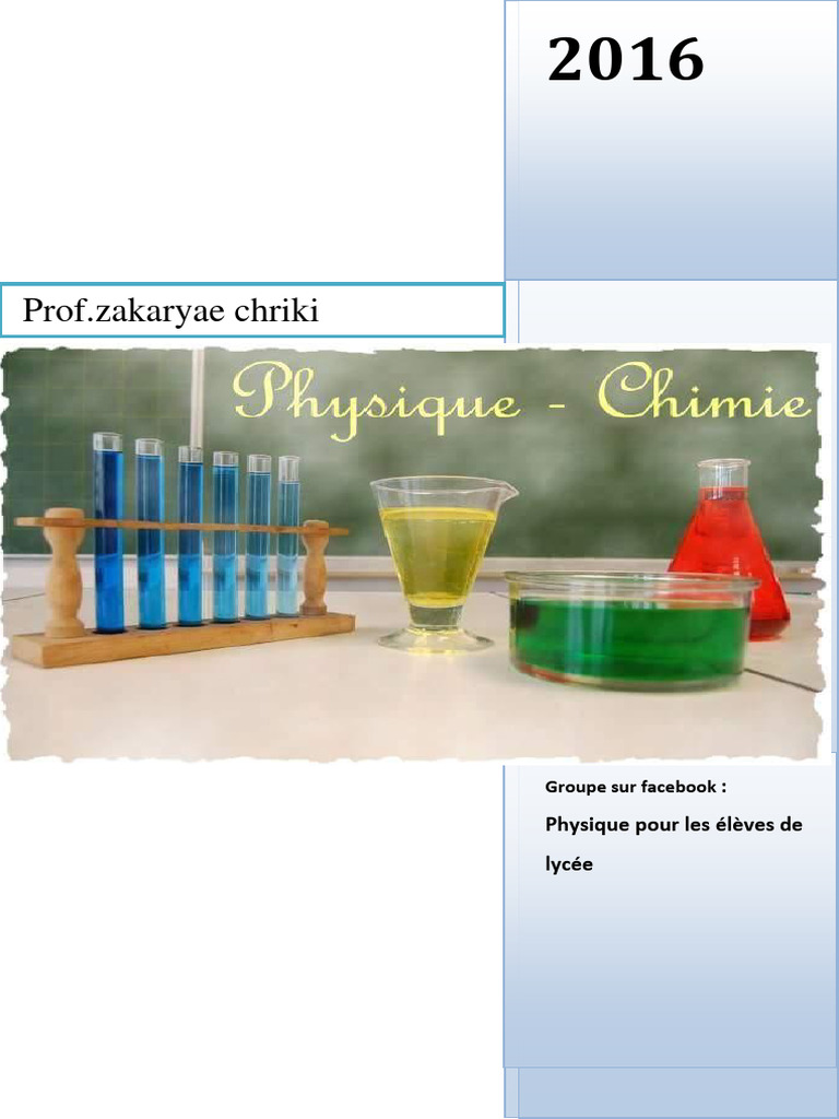 Cours Et Ex Physique Chimie Bac Tranche1 Sm Pc (Www.pc1.Ma) | PDF