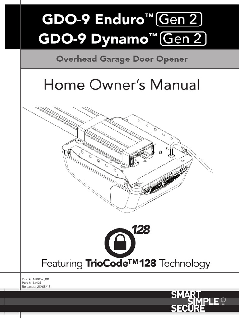 GDO-9-GEN2-Combined Home Owners Manual Lores | PDF | Door