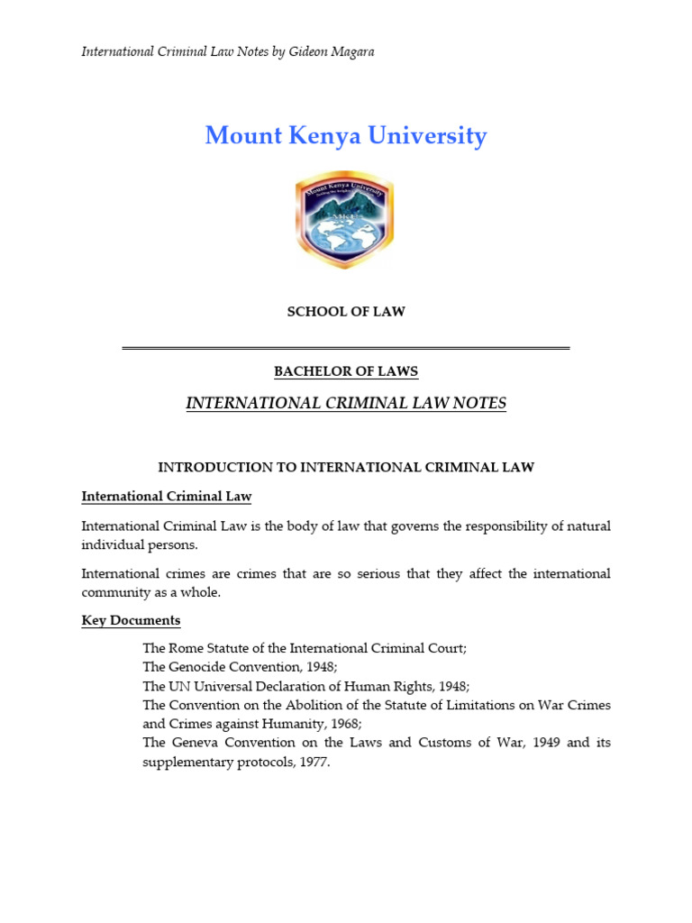 Introduction to ICL | Download Free PDF | International Law ...