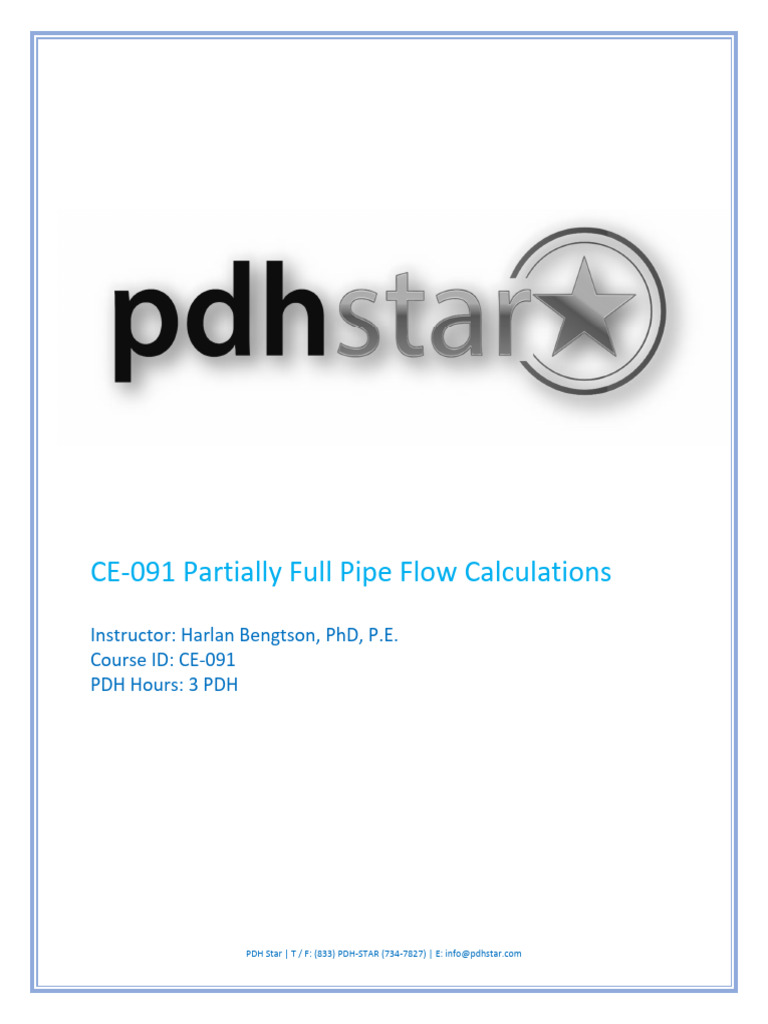 CE 091 Partially Full Pipe Flow Calculations | PDF | Fluid Dynamics ...