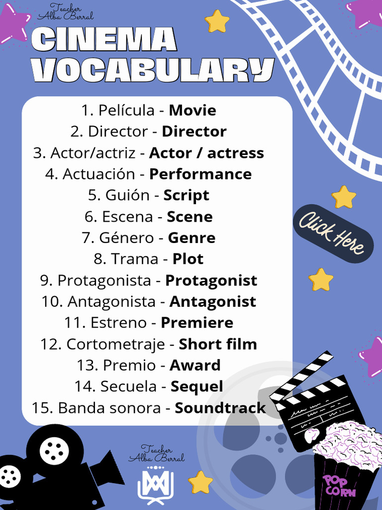 Cinema Vocabulary | PDF