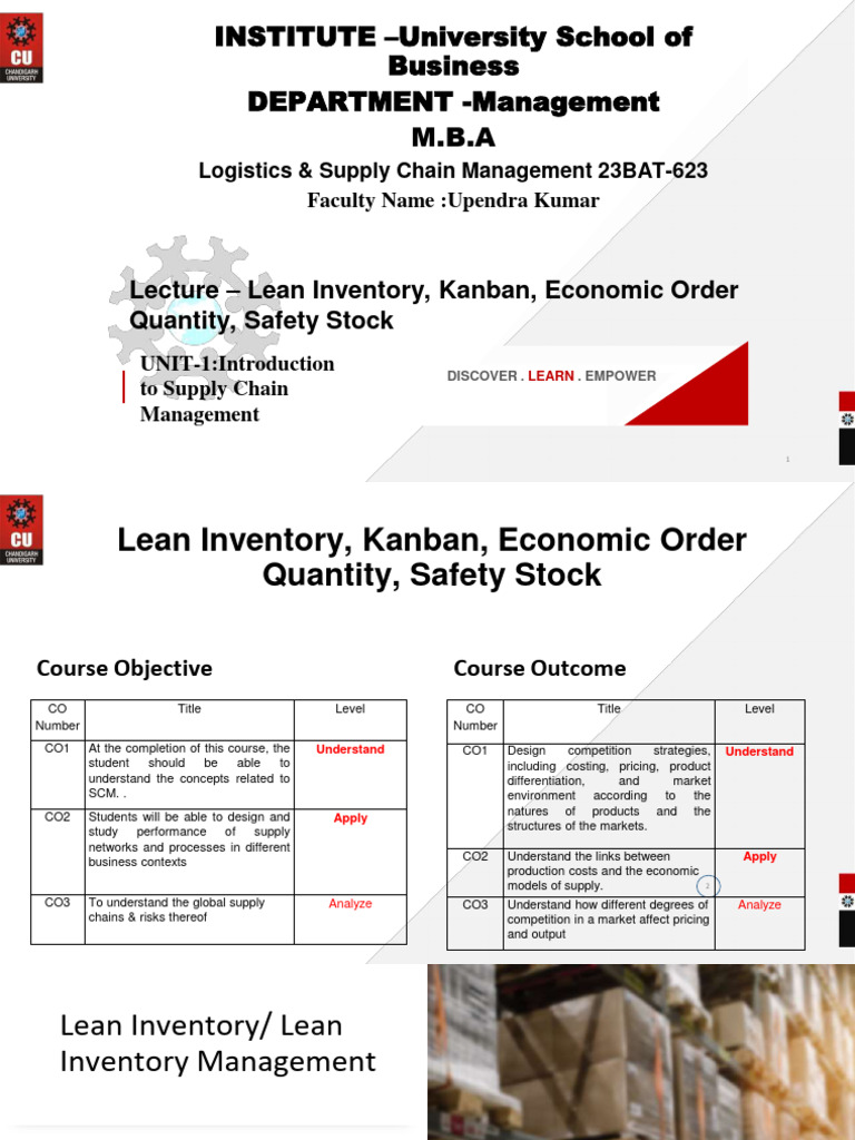 Lean Inventory, Kanban, Economic Order Quantity, Safety Stock ...