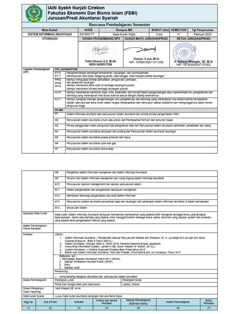 Sistem Informasi Akuntansi FEBI IAIN Cirebon | PDF