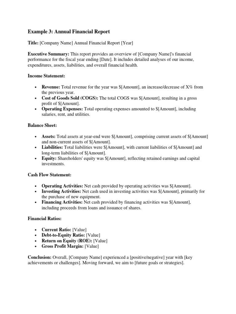 Annual Financial Report Template | PDF | Finance & Money Management