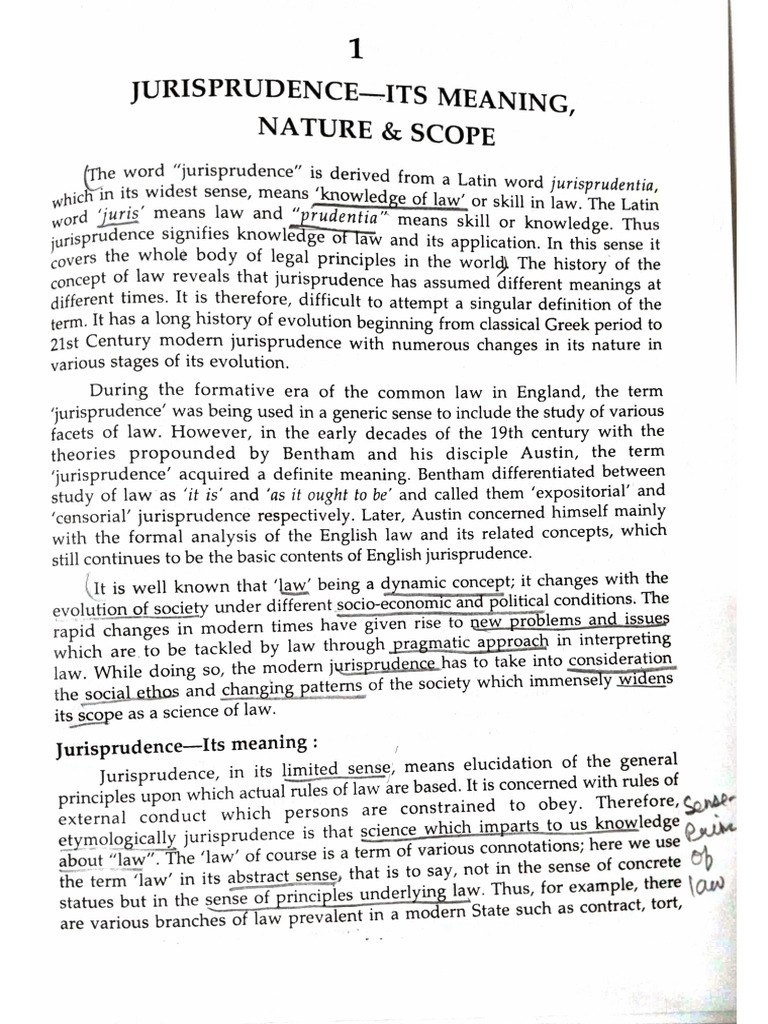 1a Definition, Content & Nature of Jurisprudence | PDF