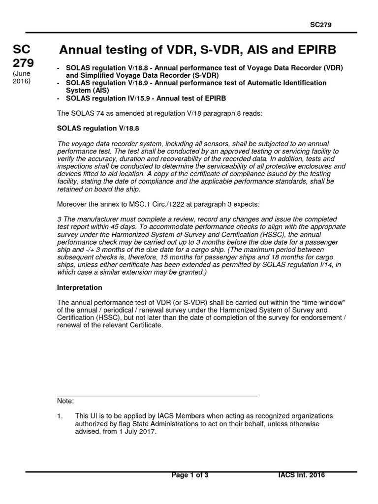 Annual Testing of VDR, AIS, and EPIRB | PDF | Business | Law