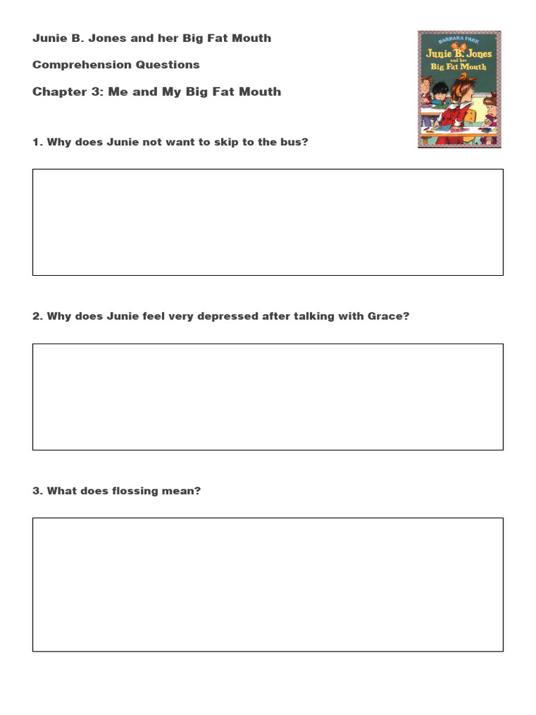 Junie B. Jones: Chapter 3 Quiz | PDF