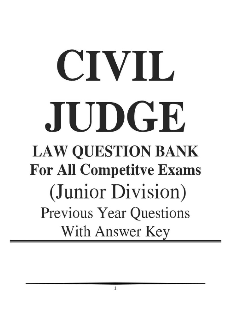 Law Questions Bank Mcqs Civil Judge | PDF