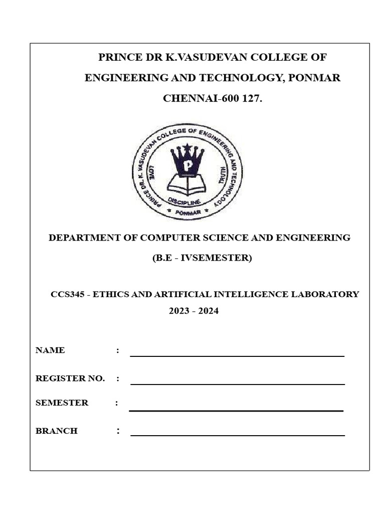 CCS345 - E&AI Lab Manual - Front Page and Index | PDF