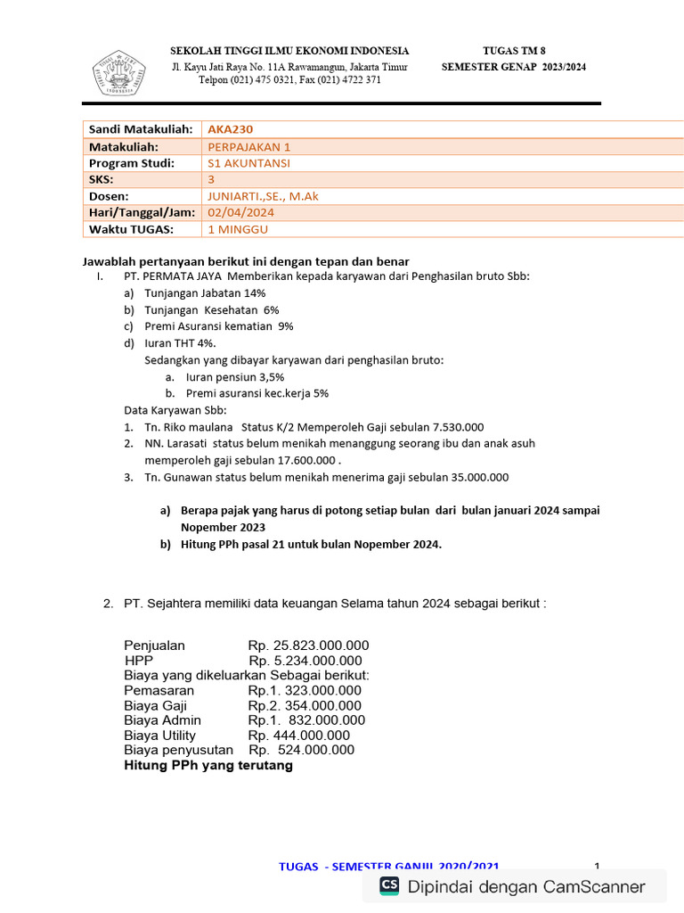 Susi Lestari - Tugas TM - 8 Perpajakan | PDF
