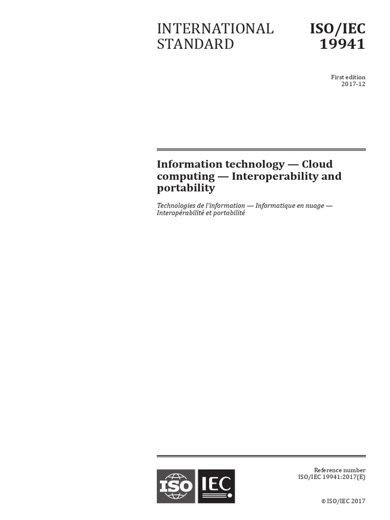 ISO - IEC - 19941 - 2017 Cloud Interoperability and Portability | PDF | Cloud Computing ...