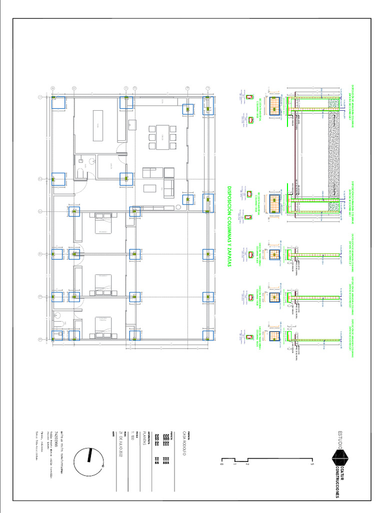 004 Plano Columnas Casa Rodolfo | PDF