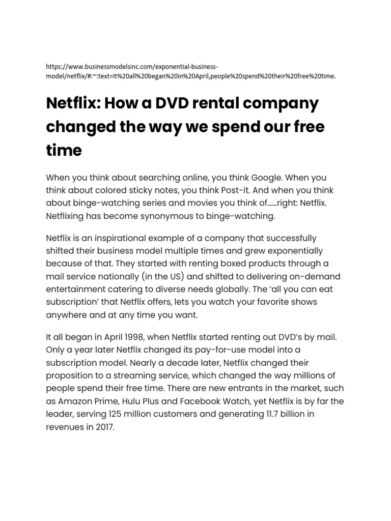 Netflix Digital Transformation | Download Free PDF | Netflix | Business ...