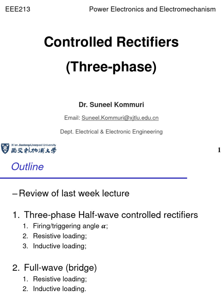 Week5 - Lecture5 - Controlled Rectifier - 3phase | PDF | Rectifier | Power Electronics