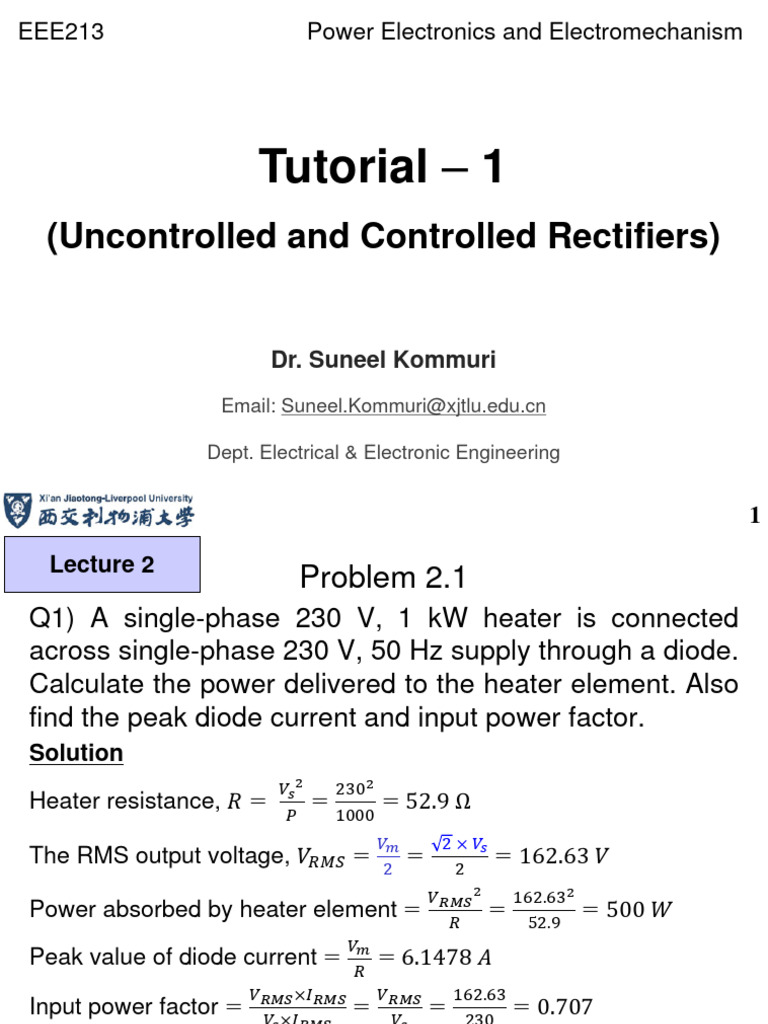 Week6_Tutorial 1 | Download Free PDF | Rectifier | Electrical Components