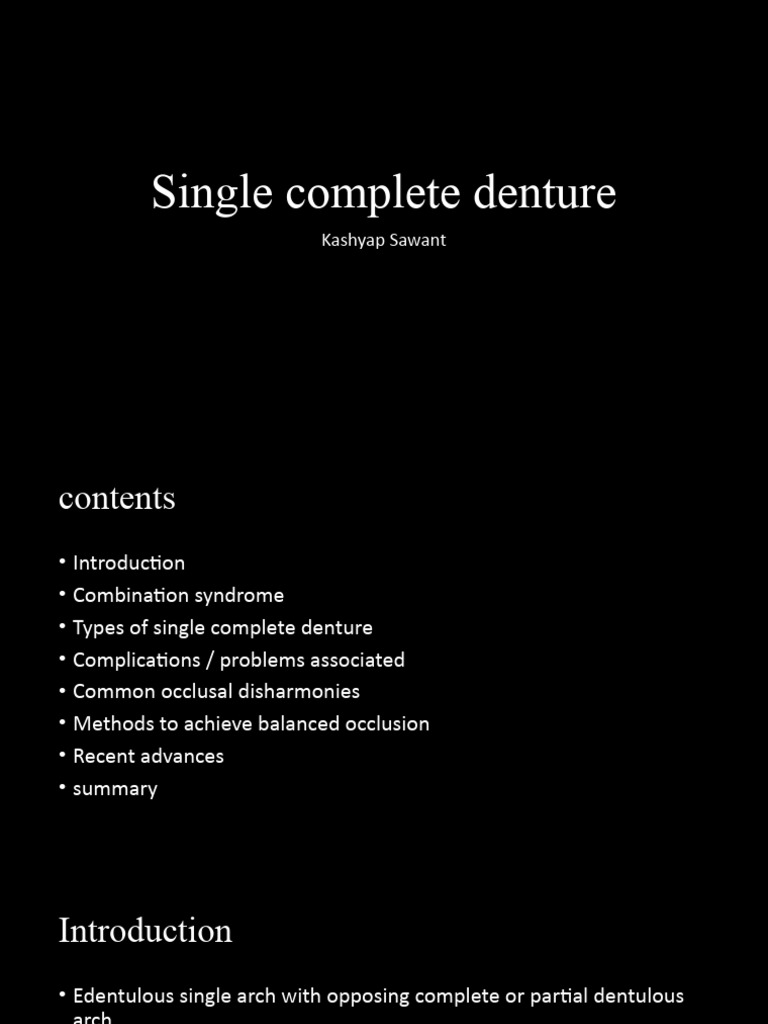 SINGLE COMPLETE DENTURE | Download Free PDF | Dentures | Dental Anatomy
