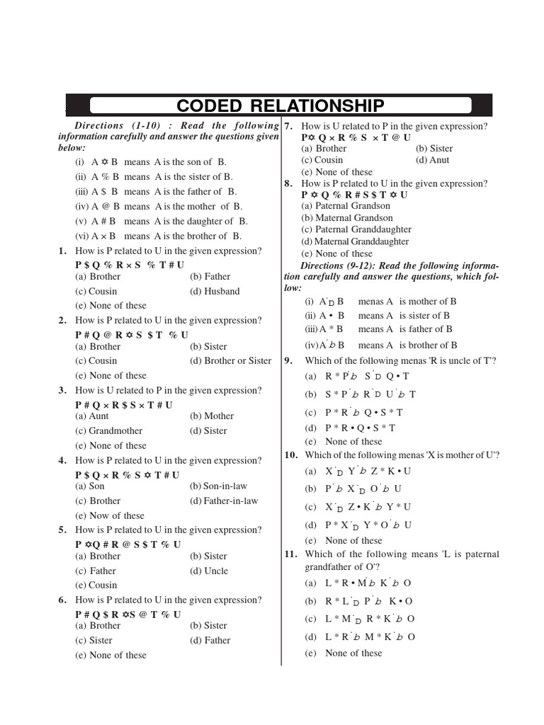 Coded Relation (Eng.) | PDF | Parenting | Interpersonal Relationships