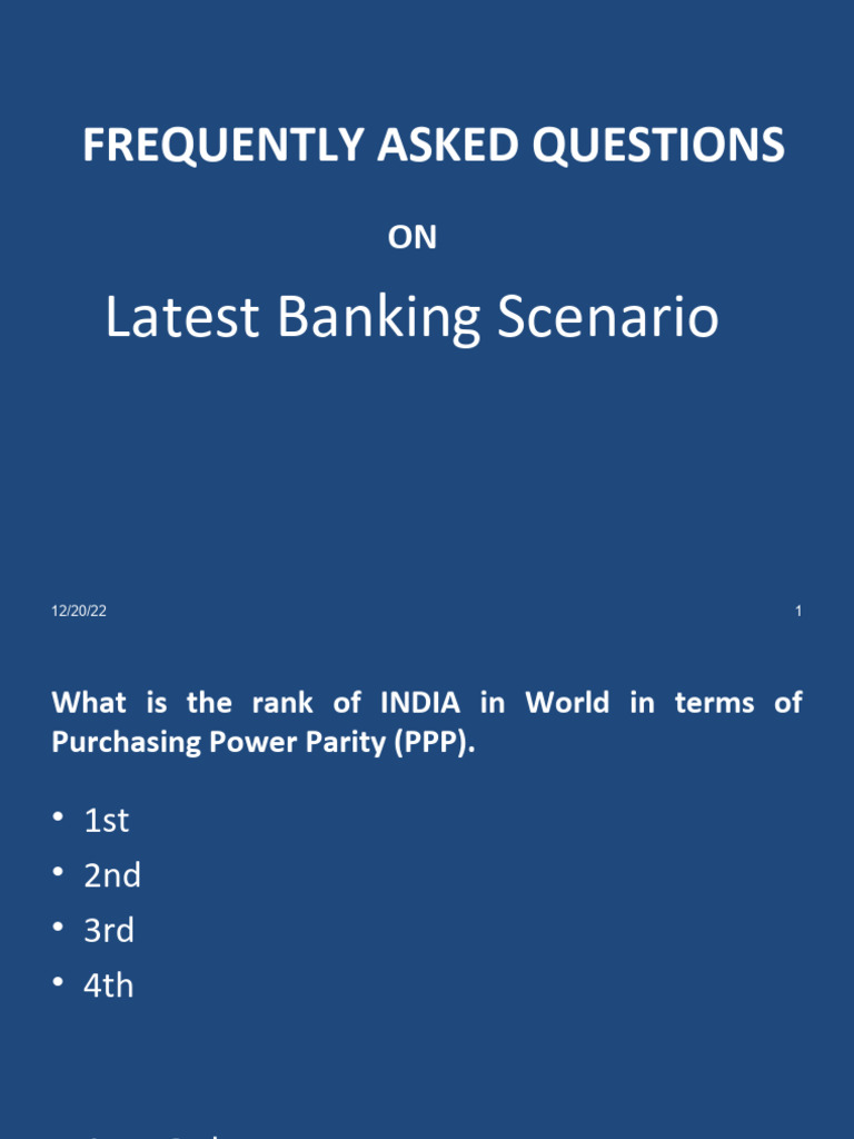 FAQs on India's Banking Rankings and Policies | PDF | Reserve Bank Of ...