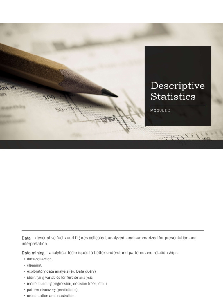 Descriptive Statistics | PDF | Data Analysis | Statistics