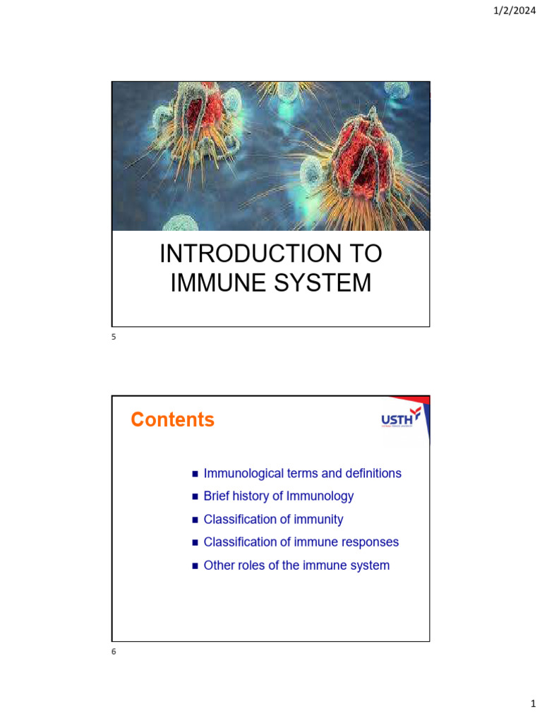 Introduction To Immune System | Download Free PDF | Immune System | Adaptive Immune System