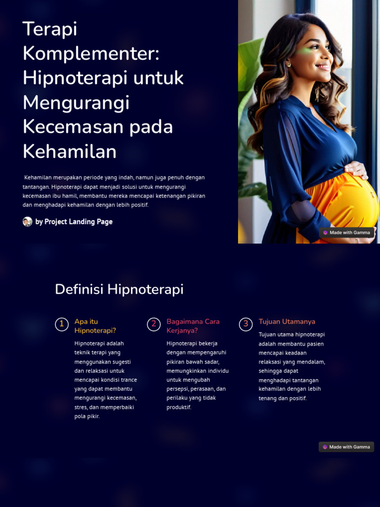 Terapi Komplementer Hipnoterapi Untuk Mengurangi Kecemasan Pada Kehamilan | PDF | Kesehatan Holistik