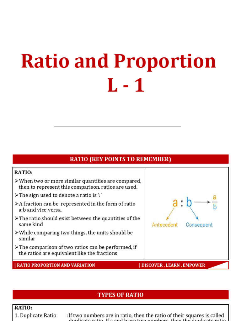 23. Ratio and Proportion L 1 | Download Free PDF | Ratio | Mathematics