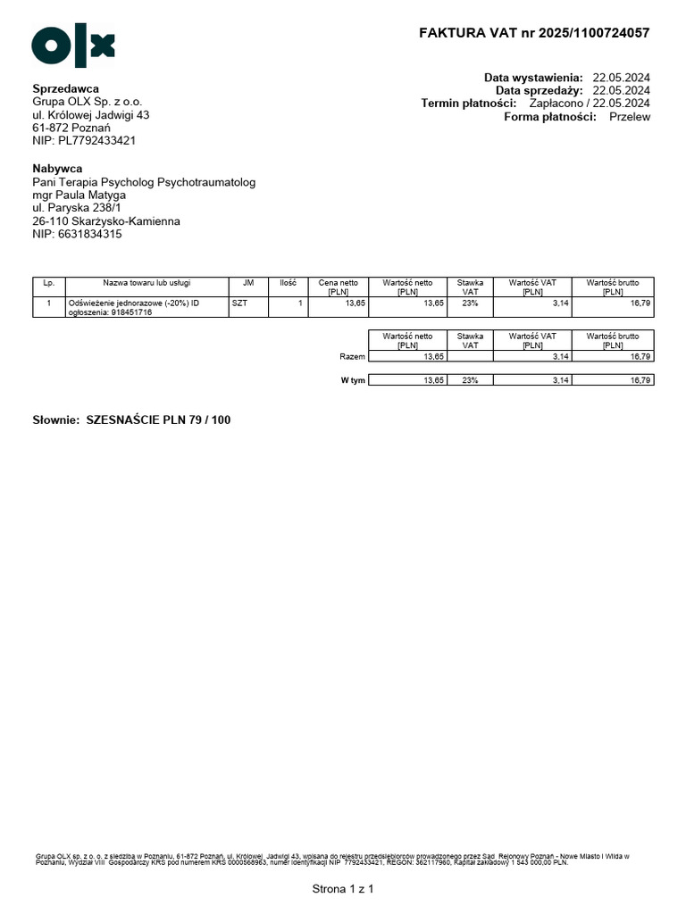 Invoice 2025 1100724057 | PDF