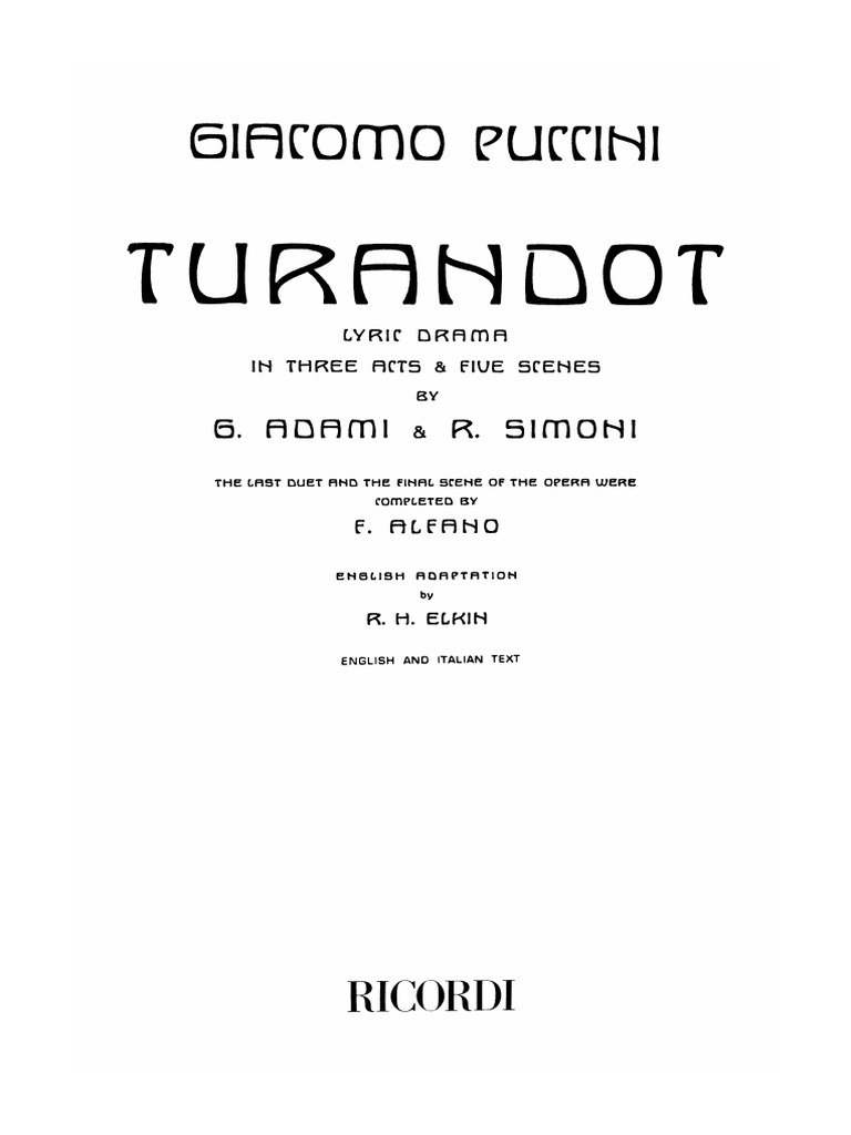 Turandot | PDF