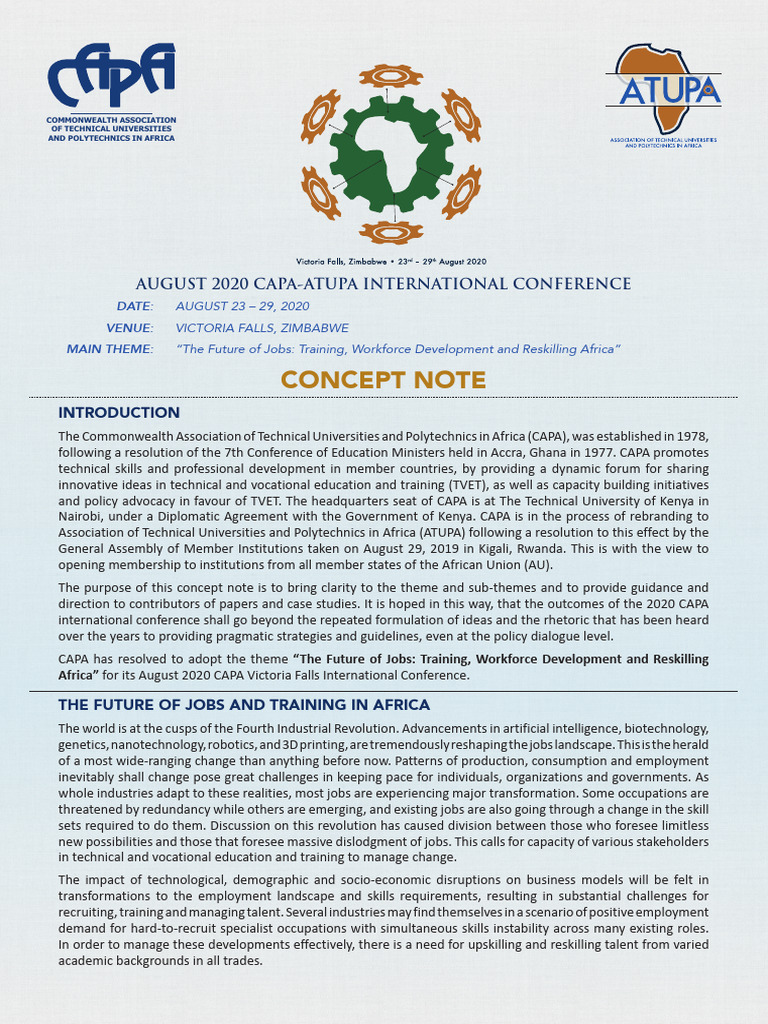 ATUPA Victoria Falls 2020 Concept Note | PDF