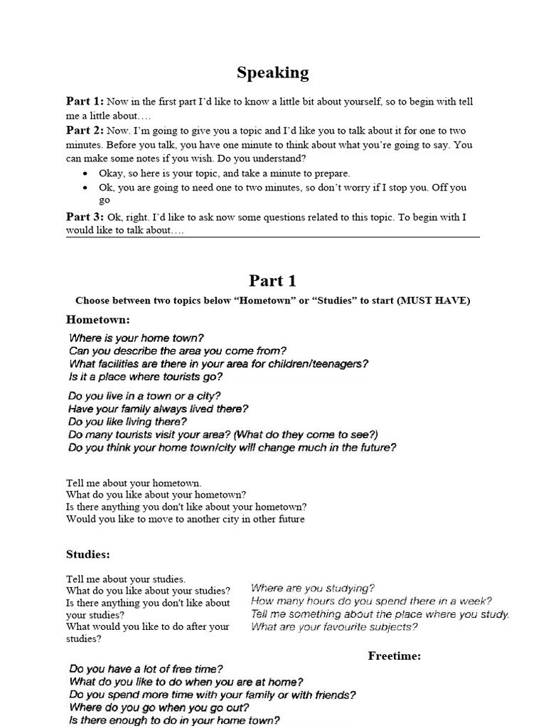 Speaking Pdf