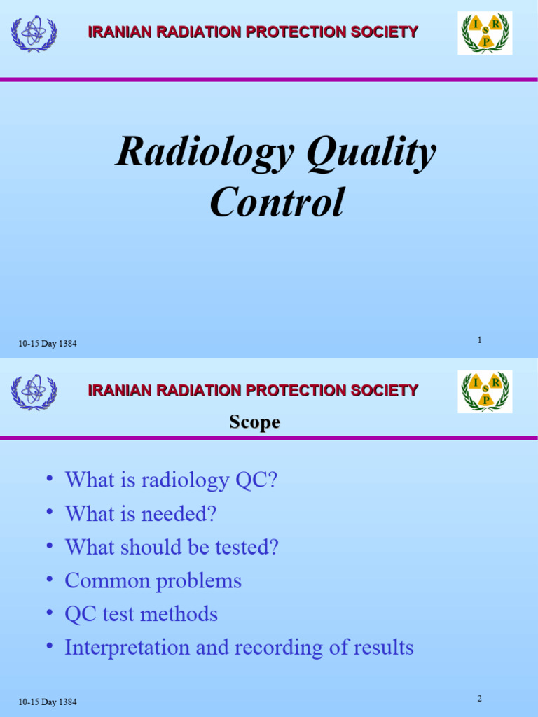 14 15 Radiology QC | PDF | Radiation Protection | X Ray