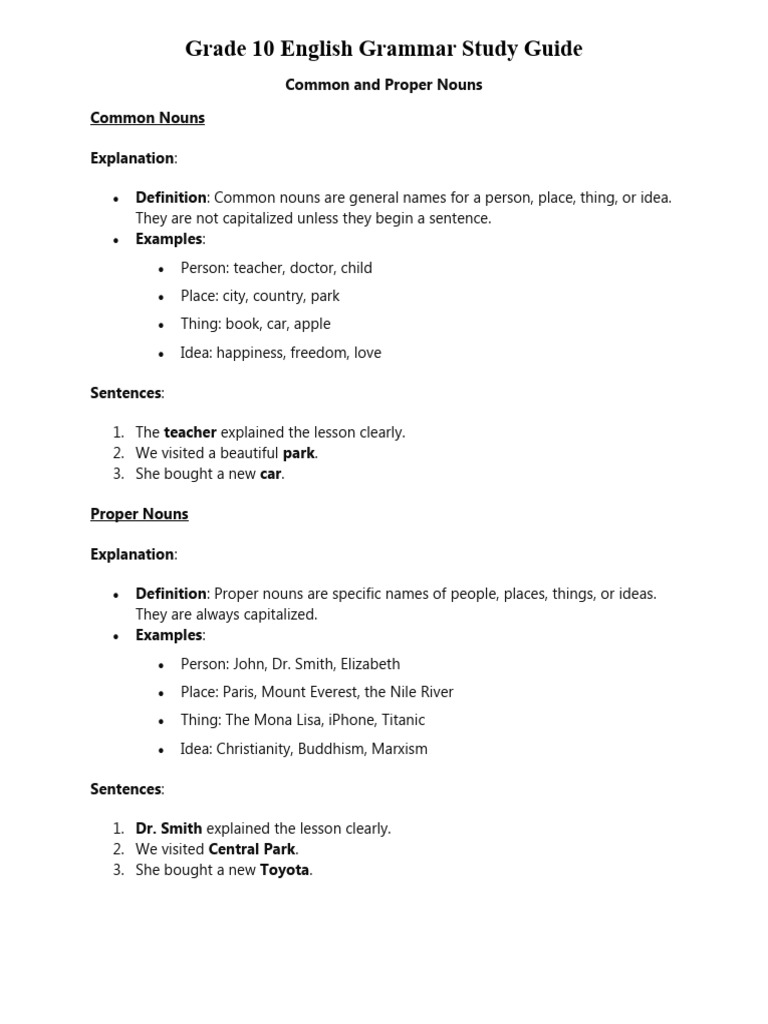 Common+Nouns+&+Proper+nouns | PDF | Linguistic Morphology | Grammar