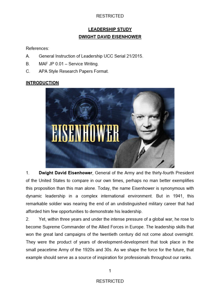 Leadership - DWIGHT D. EISENHOWER | PDF | Dwight D. Eisenhower | Military