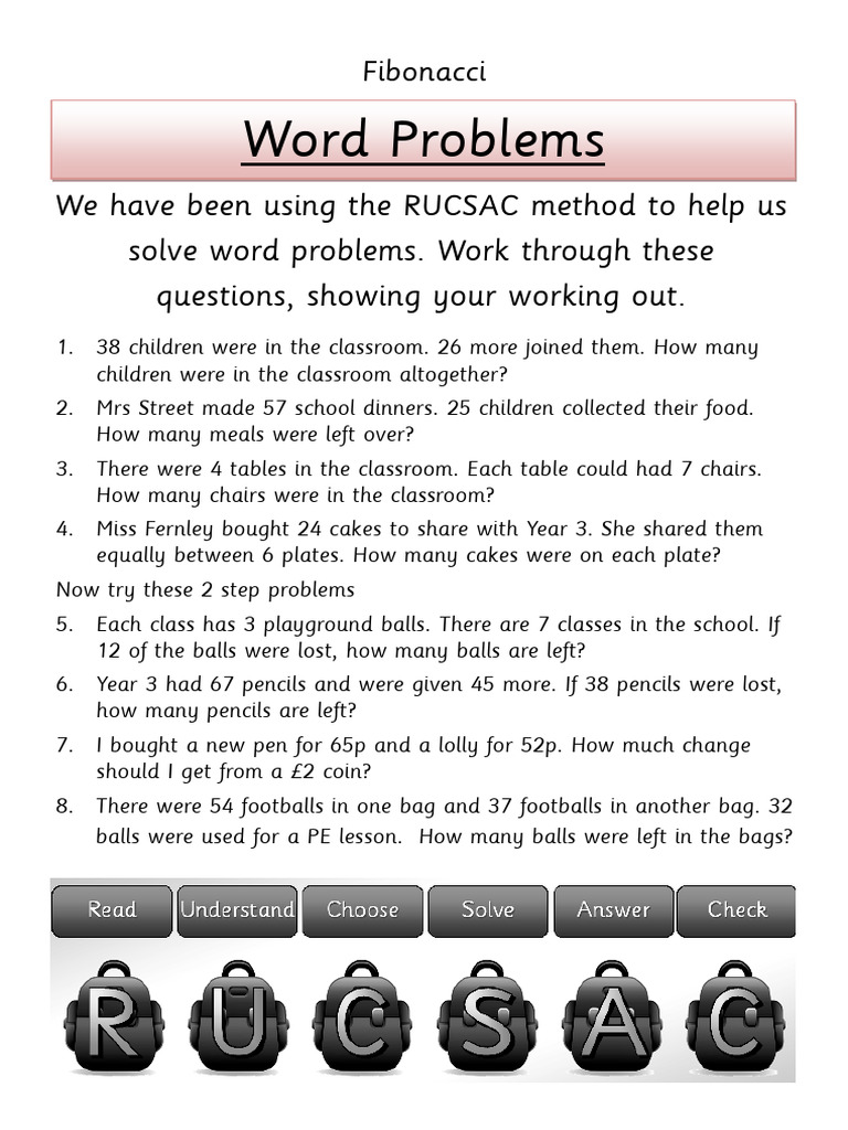 Word Problems - Fibonacci | PDF | Wellness