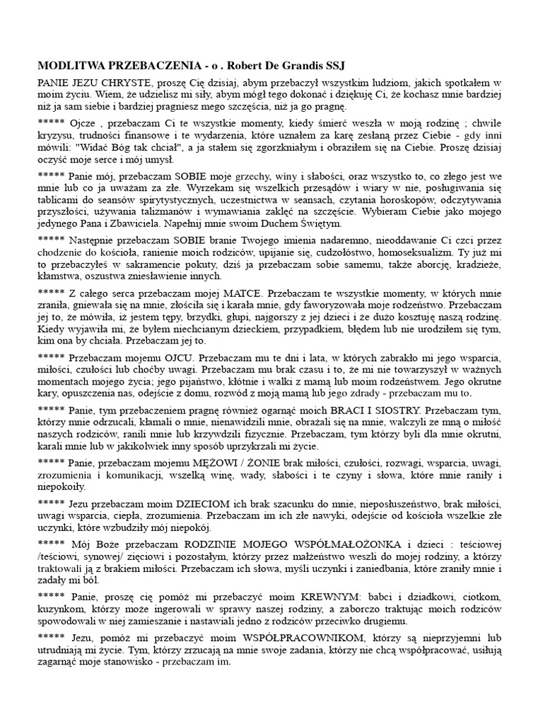 Modlitwa Przebaczenia | PDF