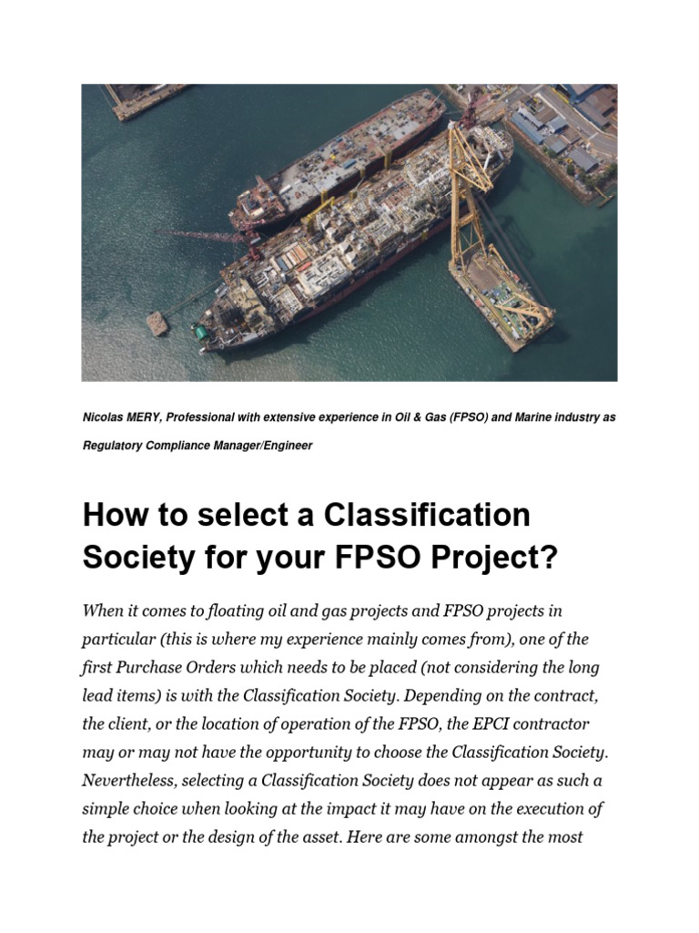 FPSO Classification Society Guide | PDF