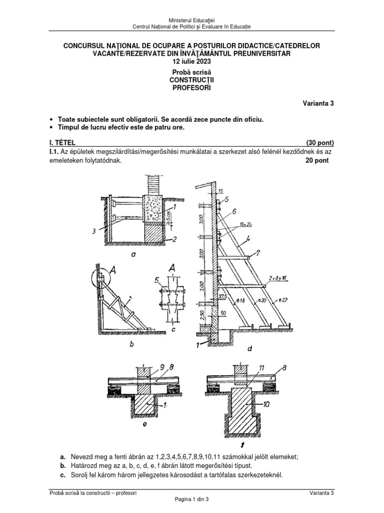 Tit 020 Constructii P 2023 Var 03 LMA | PDF