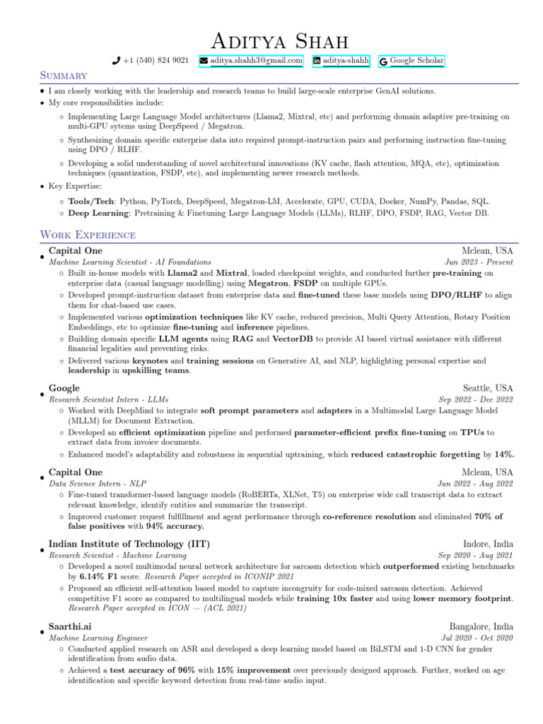 Aditya Shah CV.pdf | Download Free PDF | Artificial Intelligence | Intelligence (AI) & Semantics