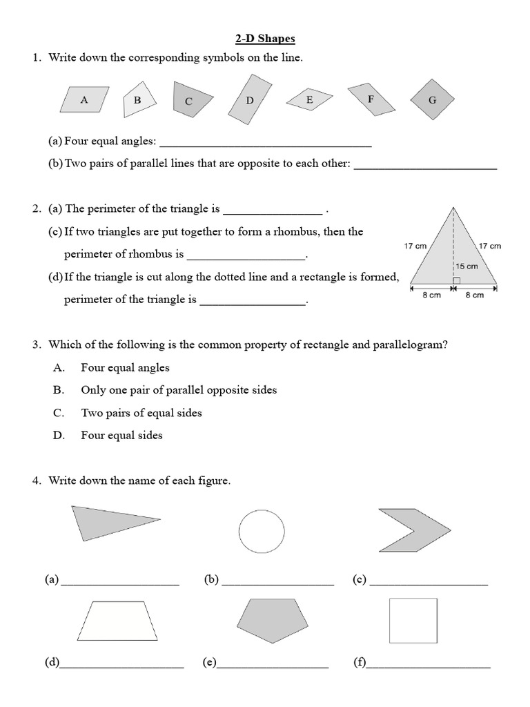 2D Shapes | PDF | Rectangle | Triangle