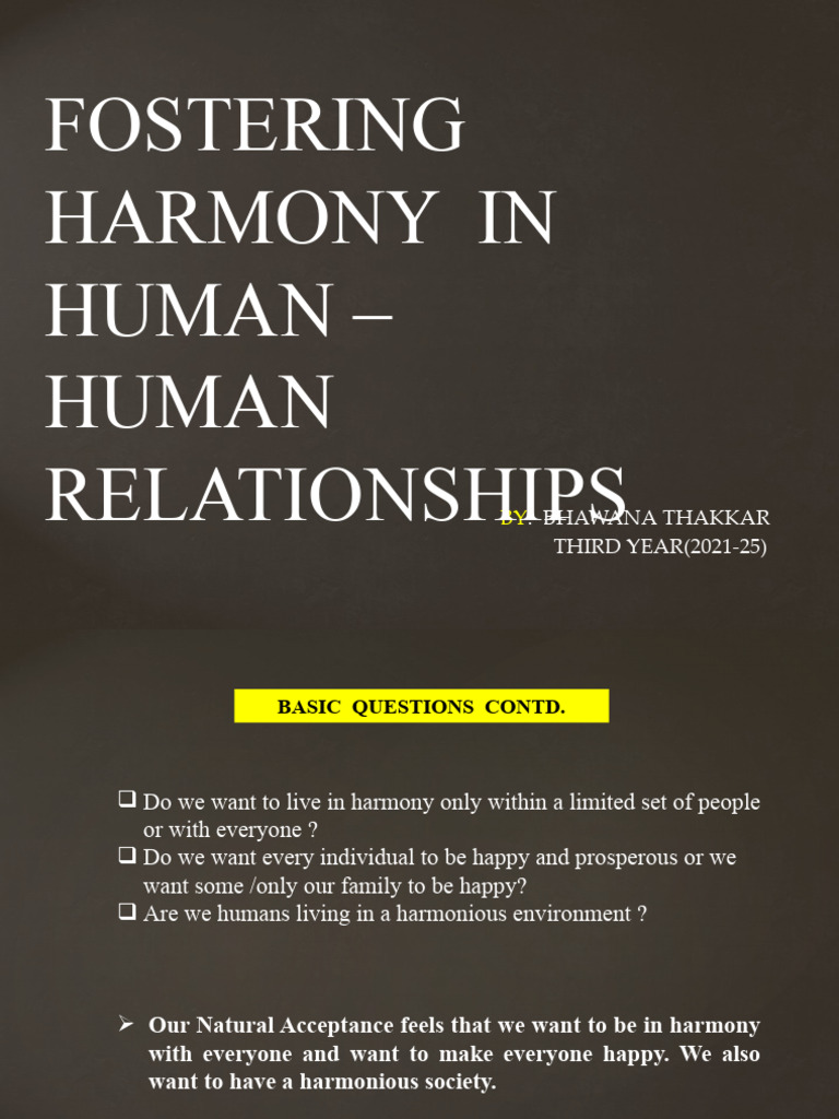 Harmony in Human Human Relationship | PDF | Feeling | Happiness