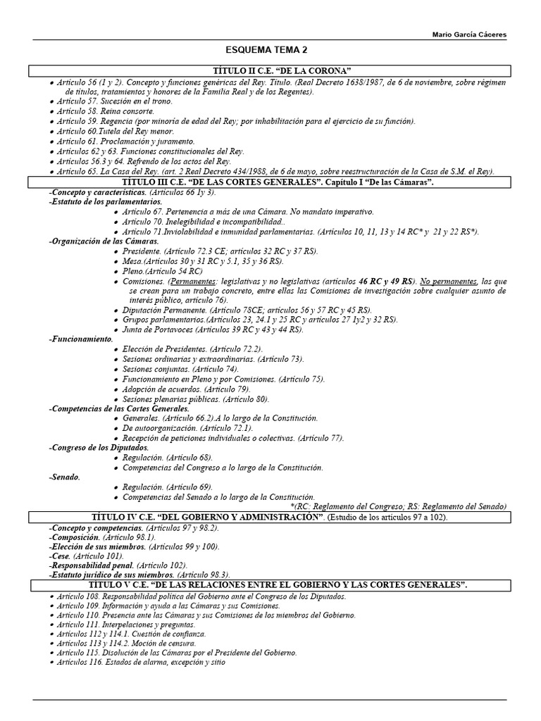 Esquema Tema 2 | Descargar gratis PDF | Judicaturas | España
