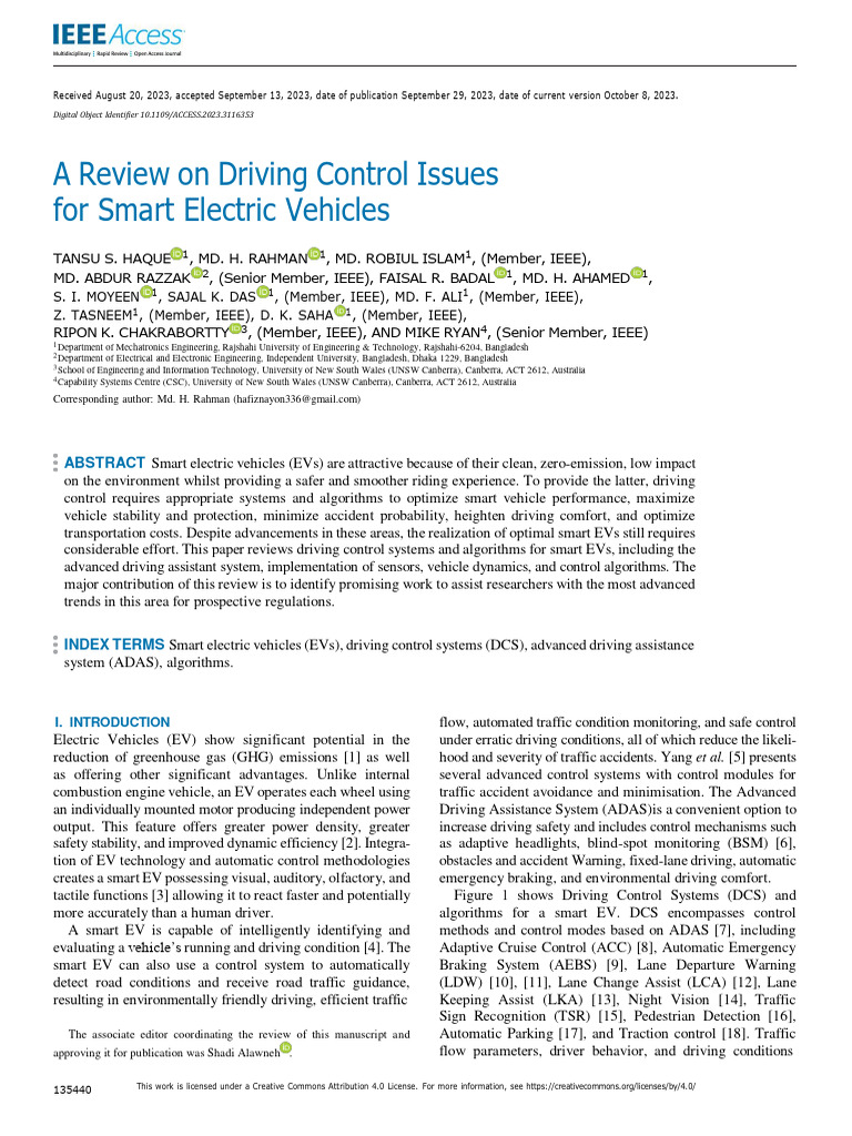 A Review On Driving Control Issues For Smart Electric Vehicles | PDF ...