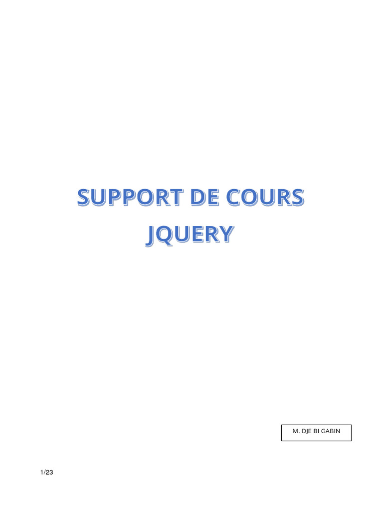 Guide complet sur JavaScript et jQuery | PDF | JavaScript | Modèle d ...