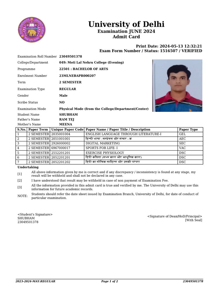 HTTPSSLC Uod Ac Inindex Phpexamstudenthall-Admit-Cardhtml4id ...