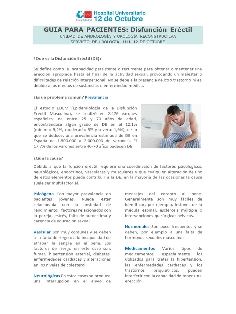 Guia Pacientes De Pdf Disfunción Eréctil Medicina Clinica