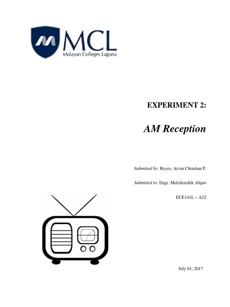 ECE141L - Reyes, Arvin - EXP2 | PDF | Detector (Radio) | Electronic Filter