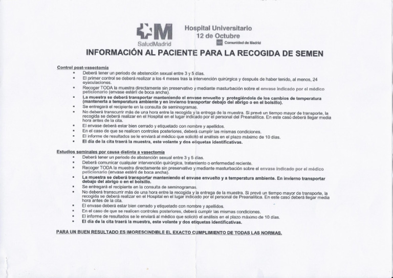 Seminograma Información | PDF