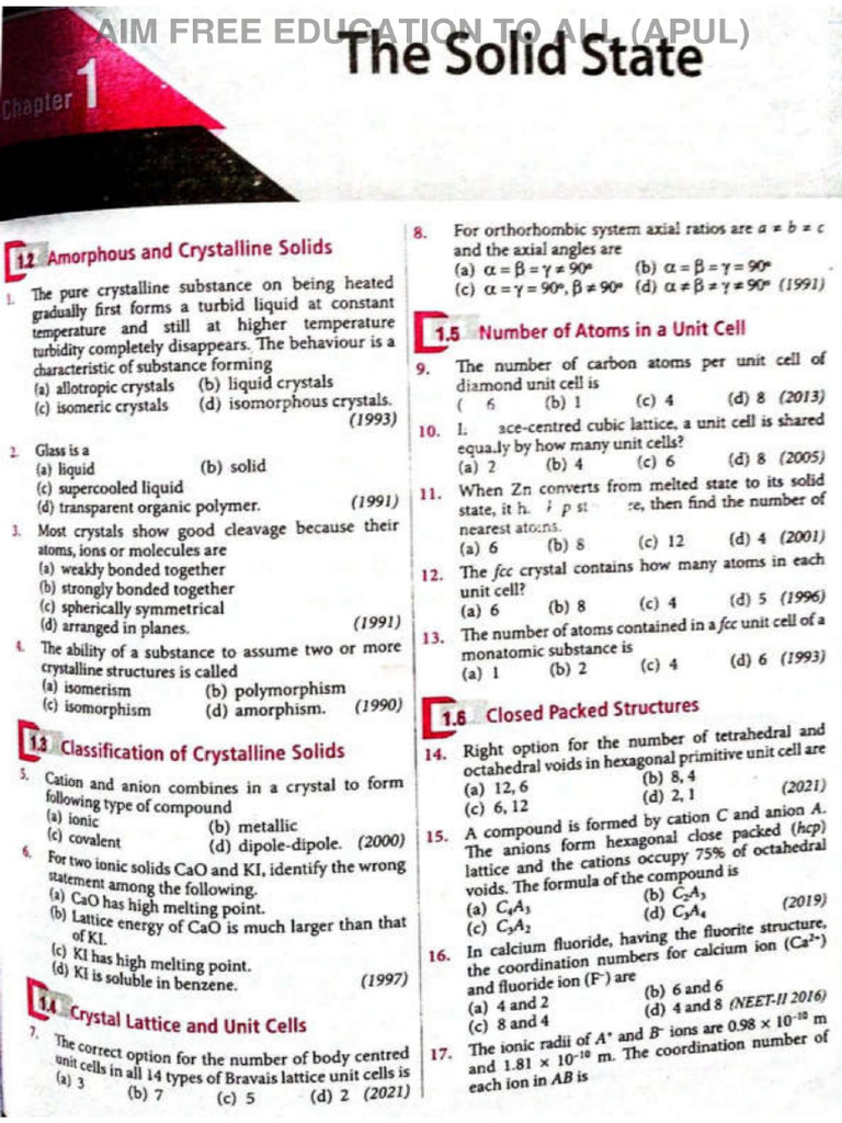Solid State Chemistry | PDF