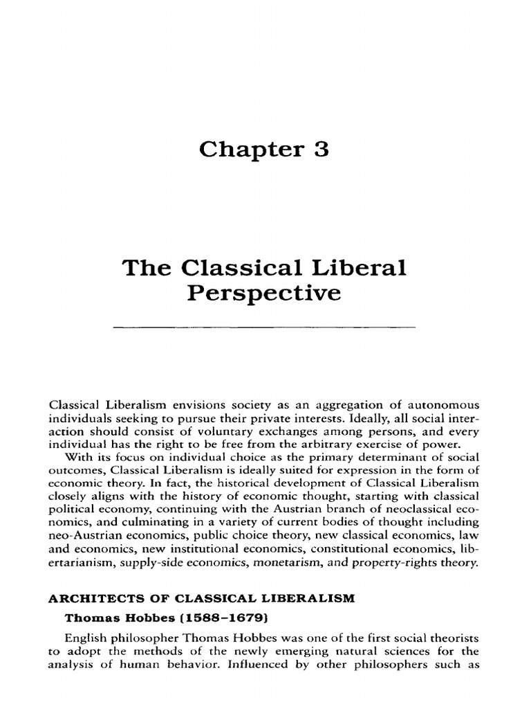 Classical Liberal Perspective | PDF | Economics | Public Choice
